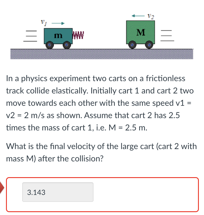 Solved In a physics experiment two carts on a frictionless | Chegg.com