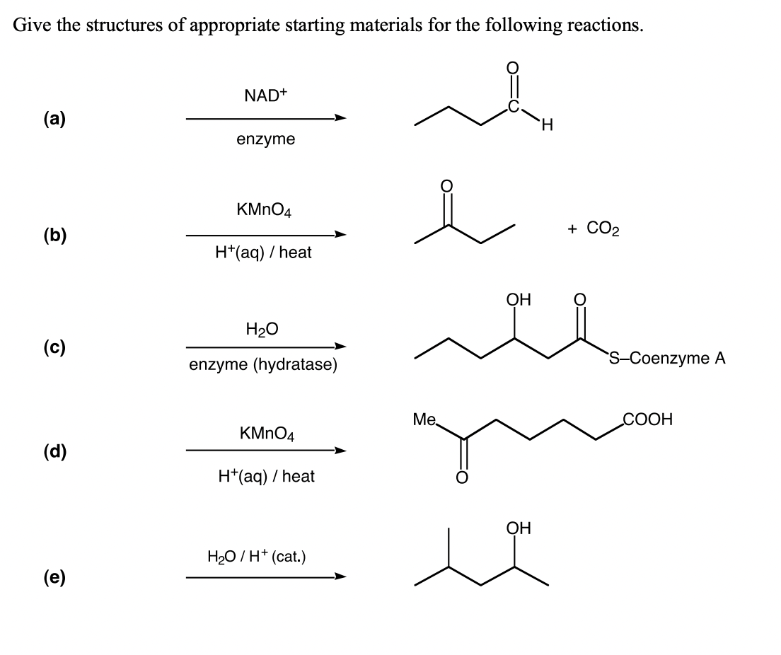 Solved Give the structures of appropriate starting materials | Chegg.com