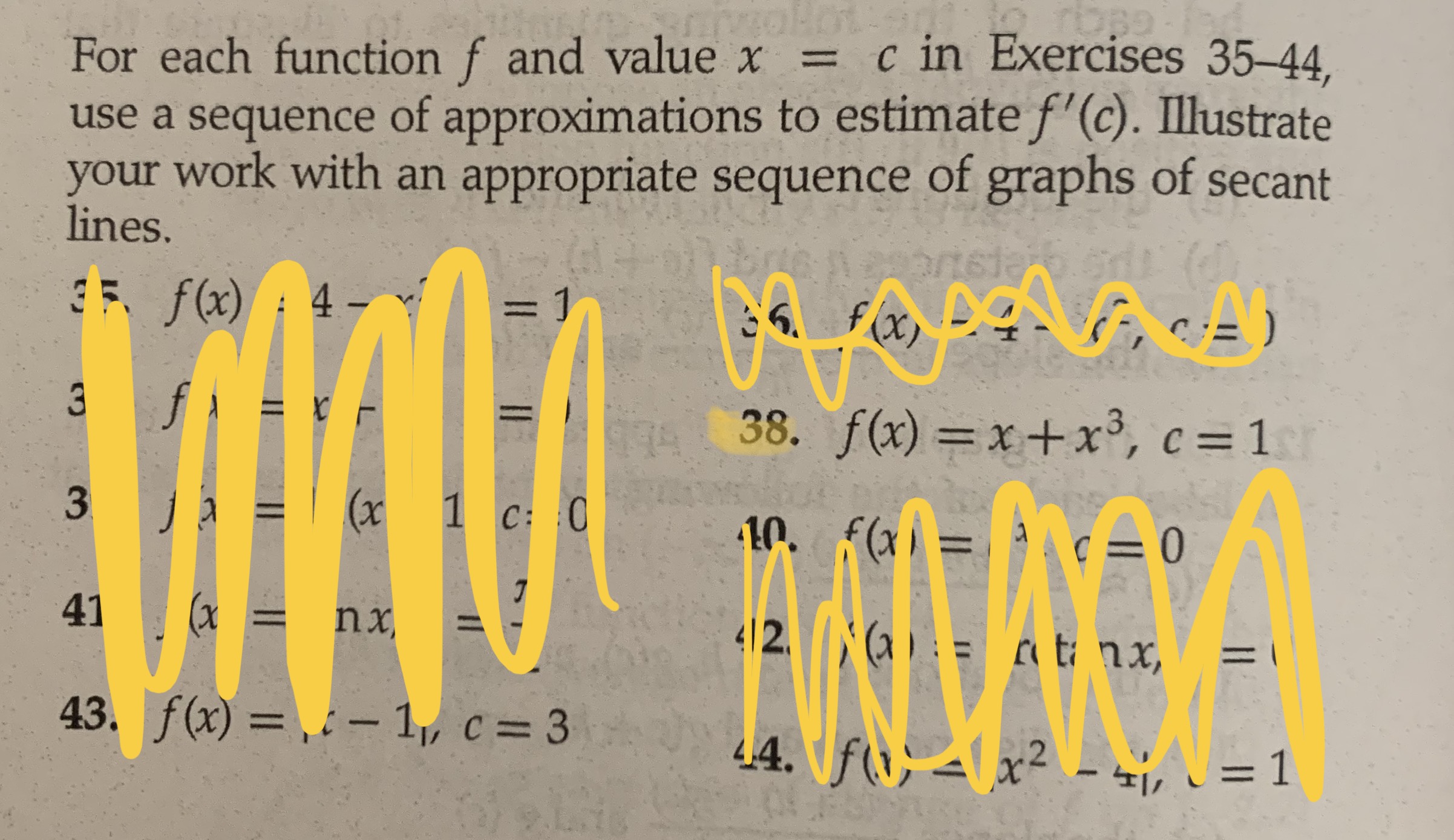 Solved For each function f and value x=c in Exercises 35-44, | Chegg.com