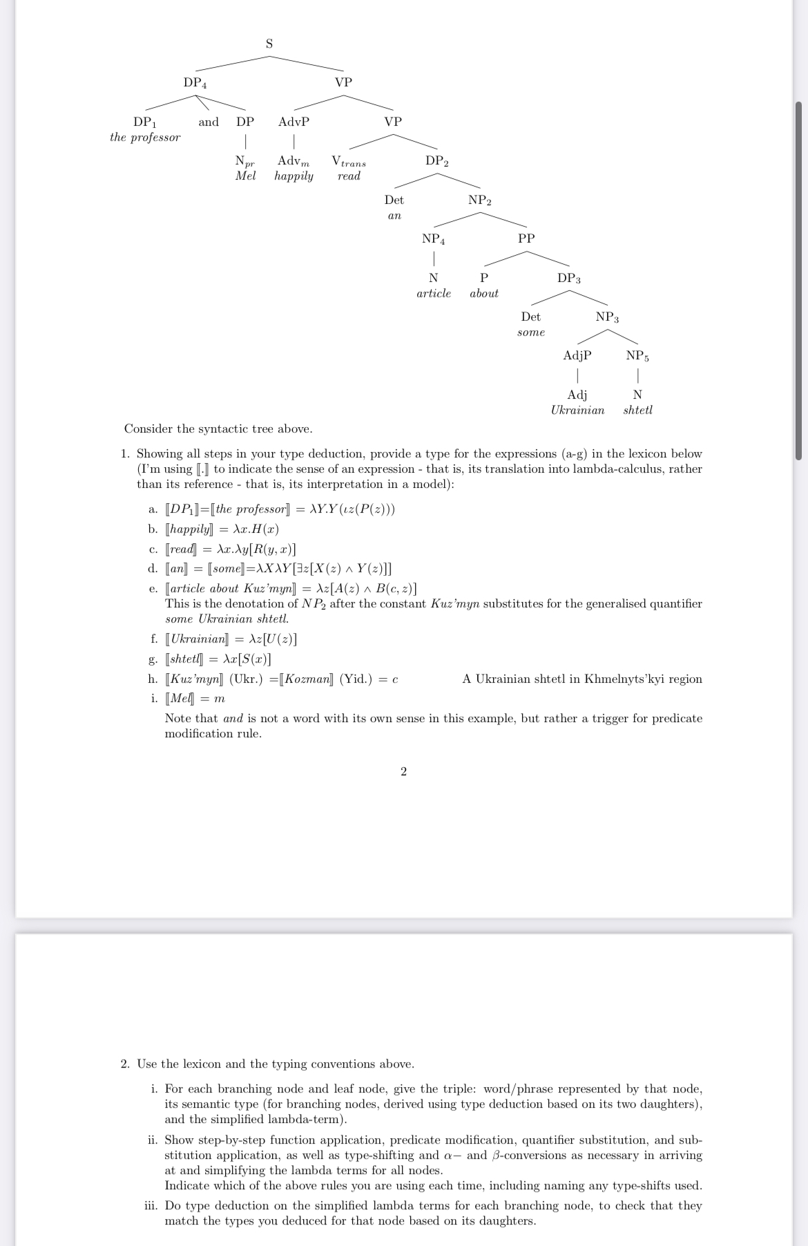 Solved 1. Showing all steps in your type deduction, provide | Chegg.com