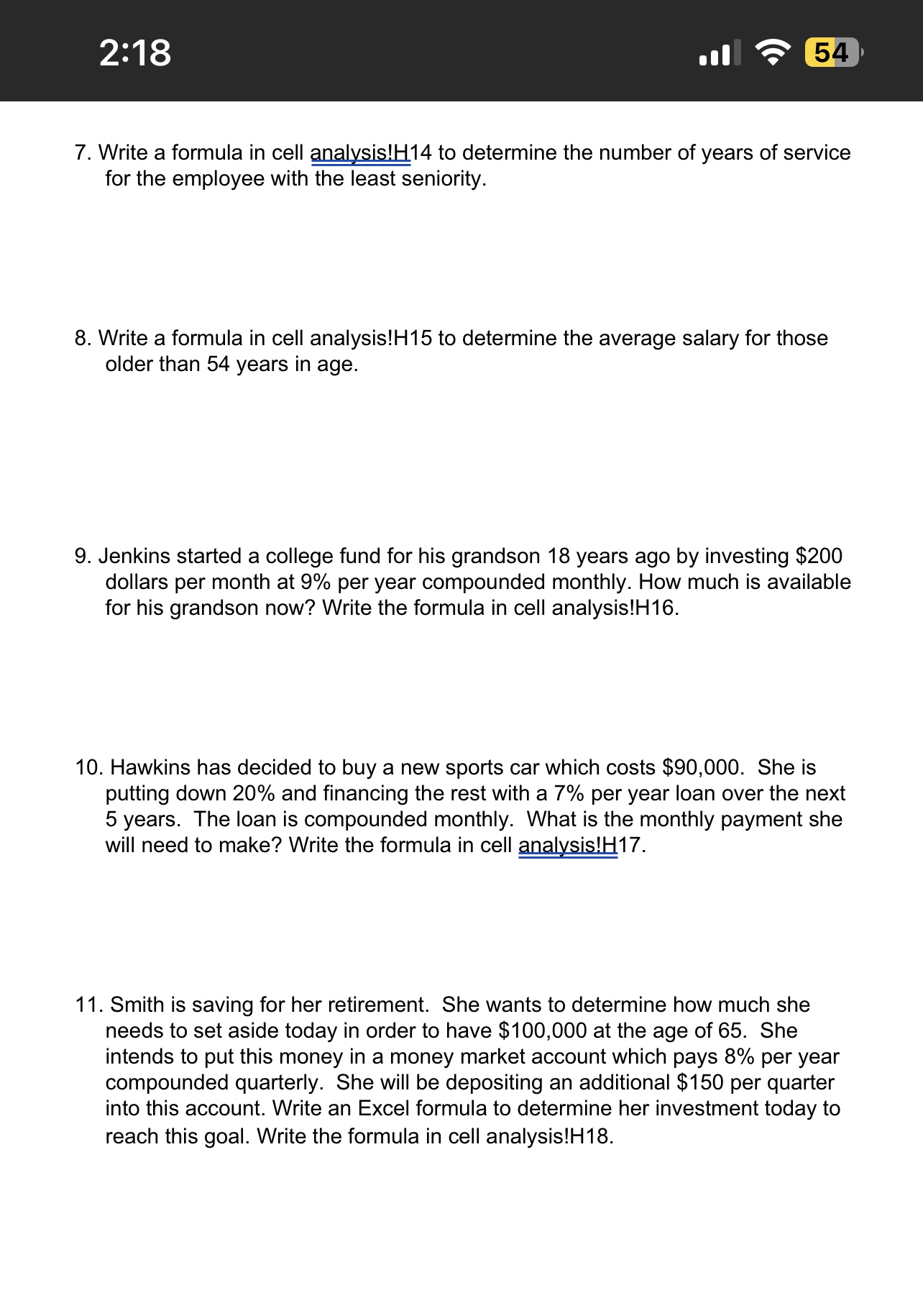 Solved Excel Problem Description You are going to complete a | Chegg.com