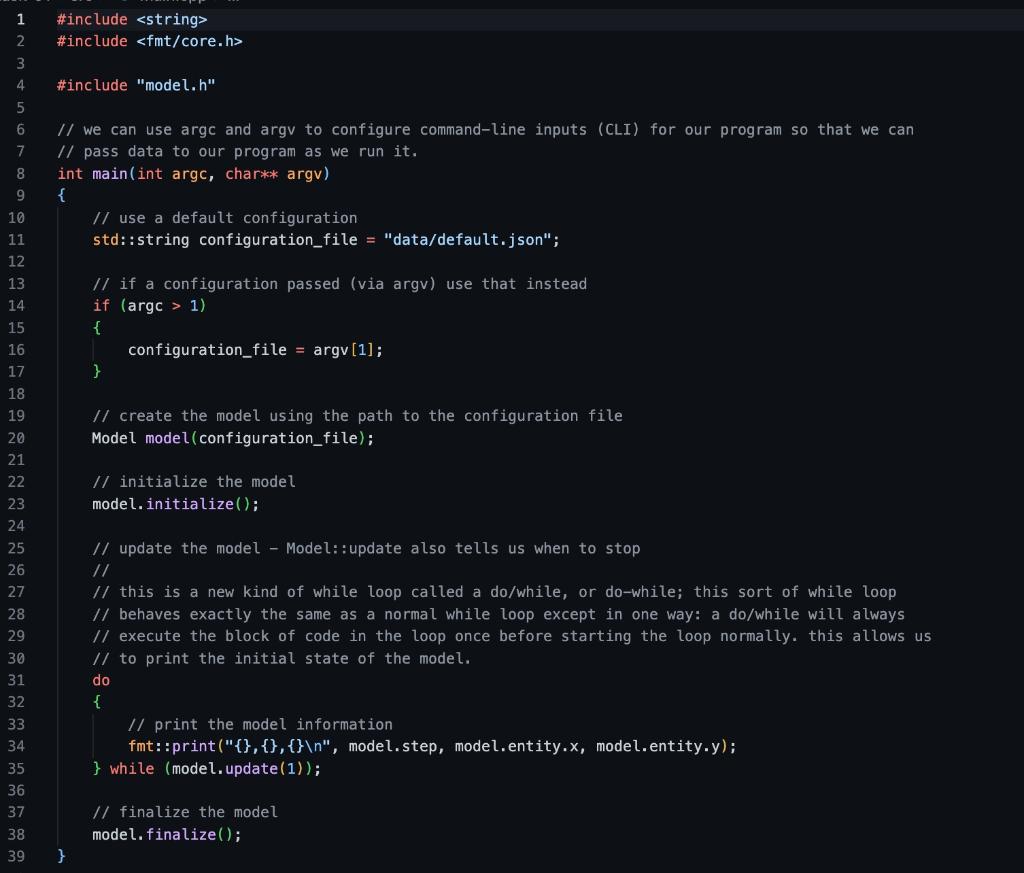 Solved While the structure of our program and much of the | Chegg.com