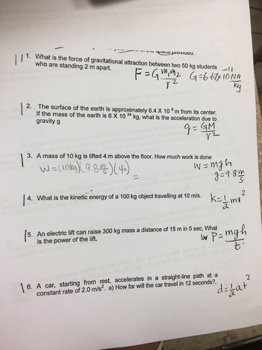 Solved What The Force Of Gravitational Attraction Between