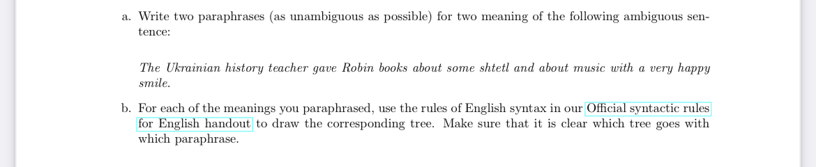 a. Write two paraphrases (as unambiguous as possible) | Chegg.com