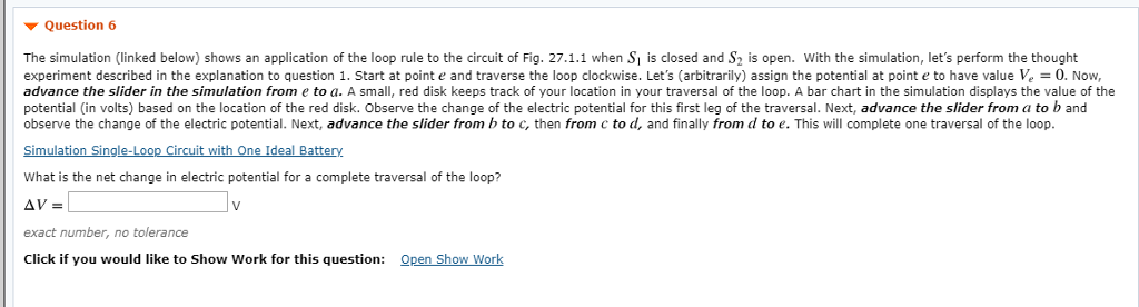 Solved Interactive Exercises 27.01: Single-Loop Circuit with | Chegg.com