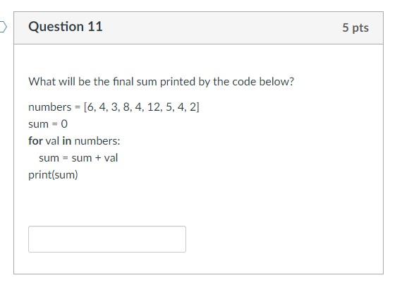 Solved Consider the python script below. What value will be | Chegg.com