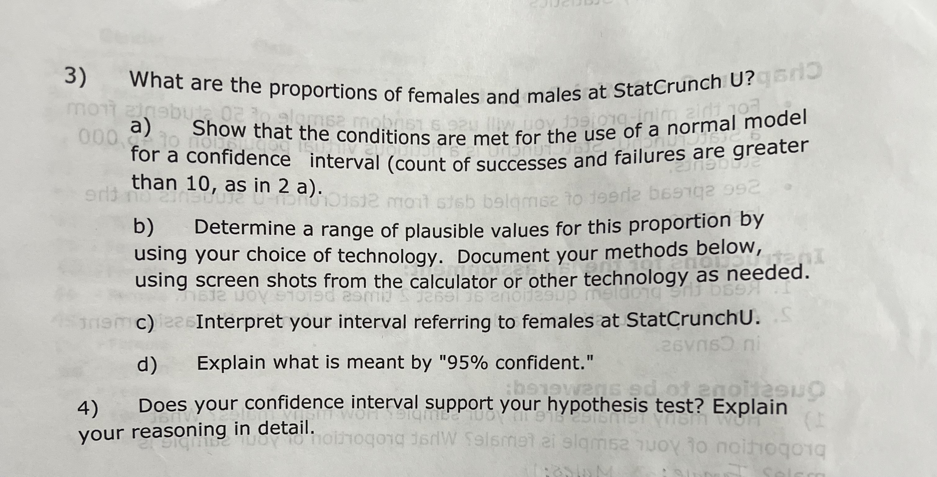 Solved What are the proportions of females and males at | Chegg.com