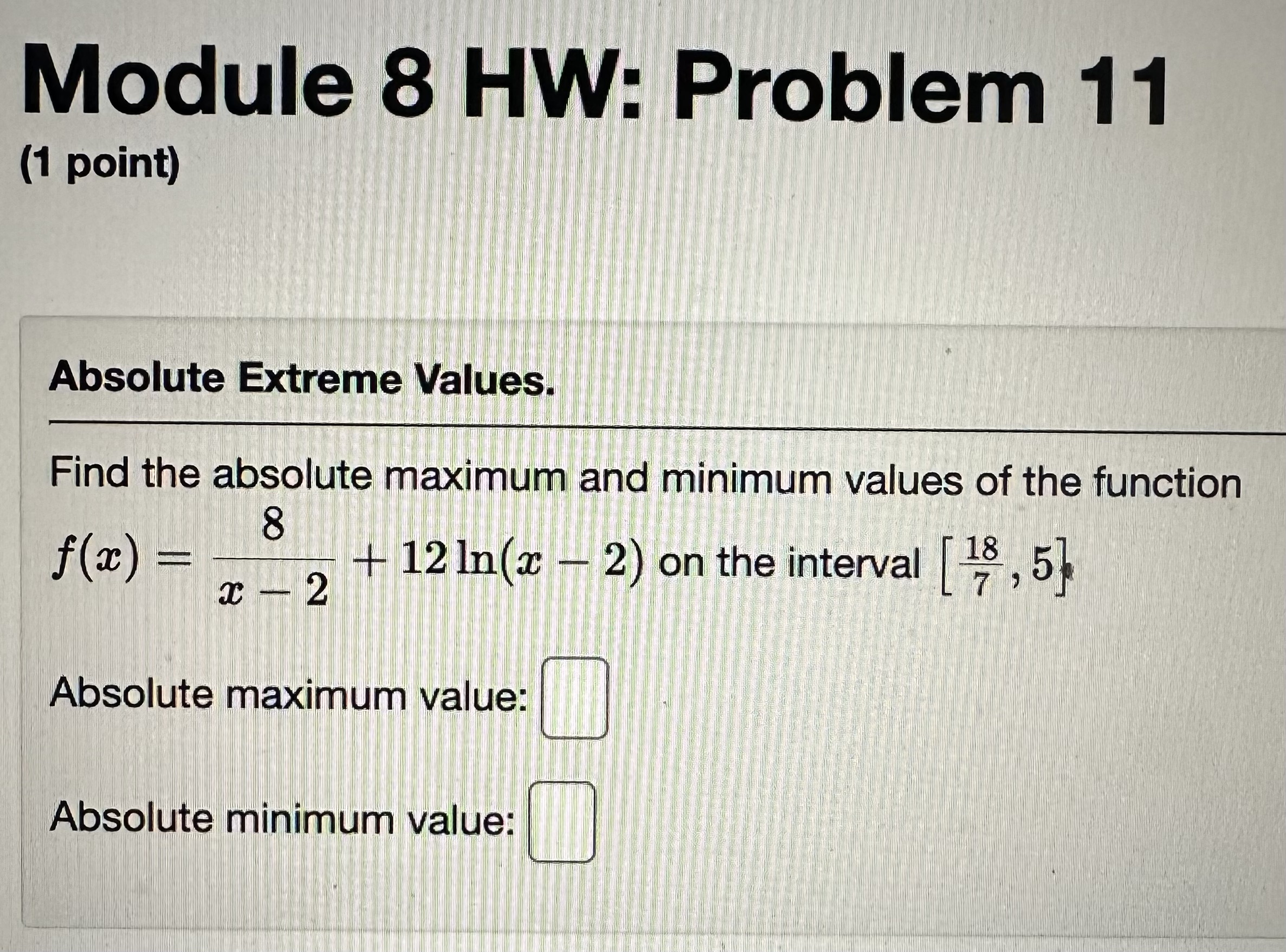 Absolute Extreme Values.Find the absolute maximum and | Chegg.com