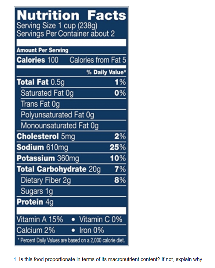 Solved Nutrition Facts Serving Size 1 cup (238g) Servings | Chegg.com