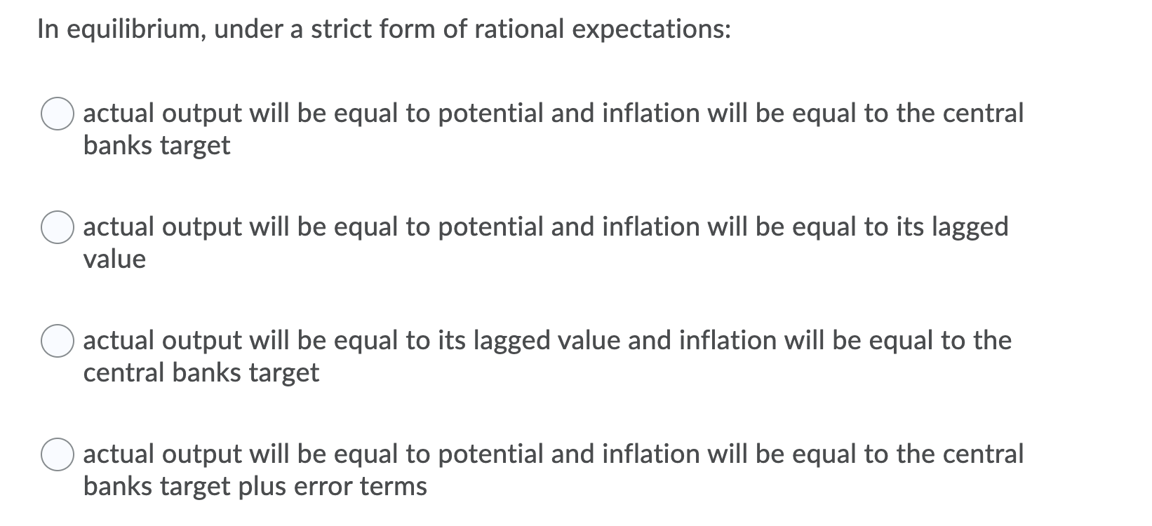 Solved In equilibrium, under a strict form of rational | Chegg.com