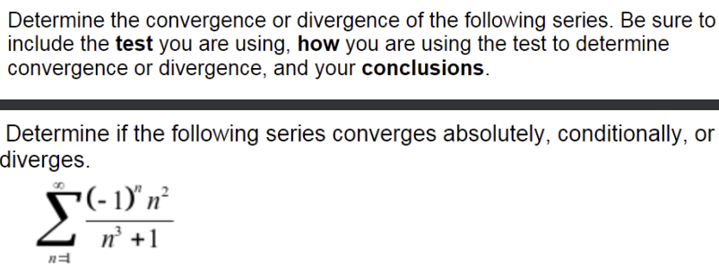 Solved Determine the convergence or divergence of the | Chegg.com