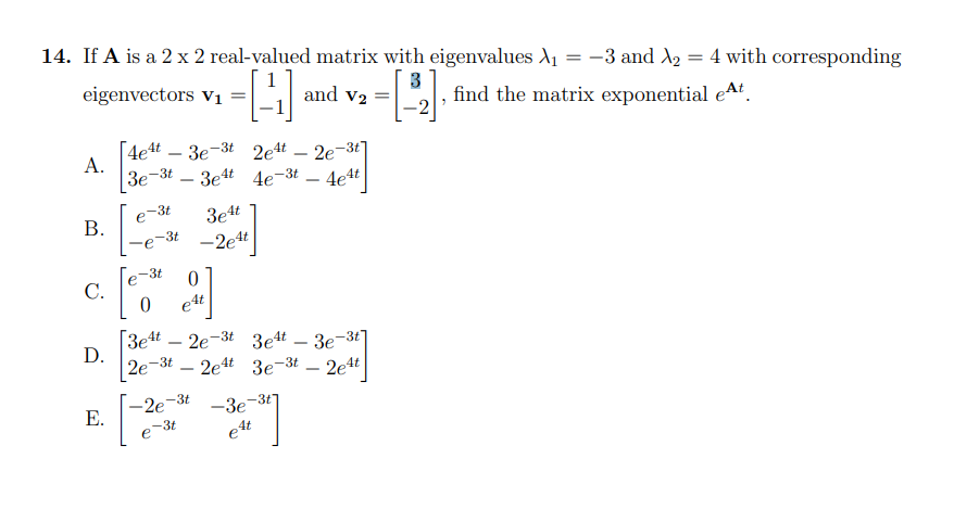 Solved If A is a 2×2 ﻿real-valued matrix with eigenvalues | Chegg.com