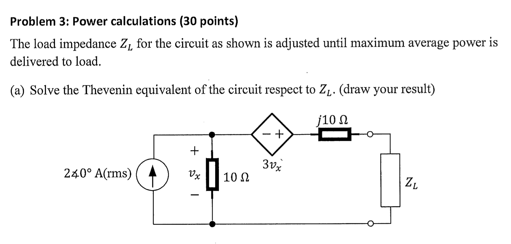 Solved Problem 3: Power calculations (30 points) The load | Chegg.com