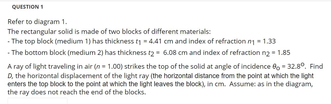 Solved QUESTION 1 Refer to diagram 1. The rectangular solid | Chegg.com