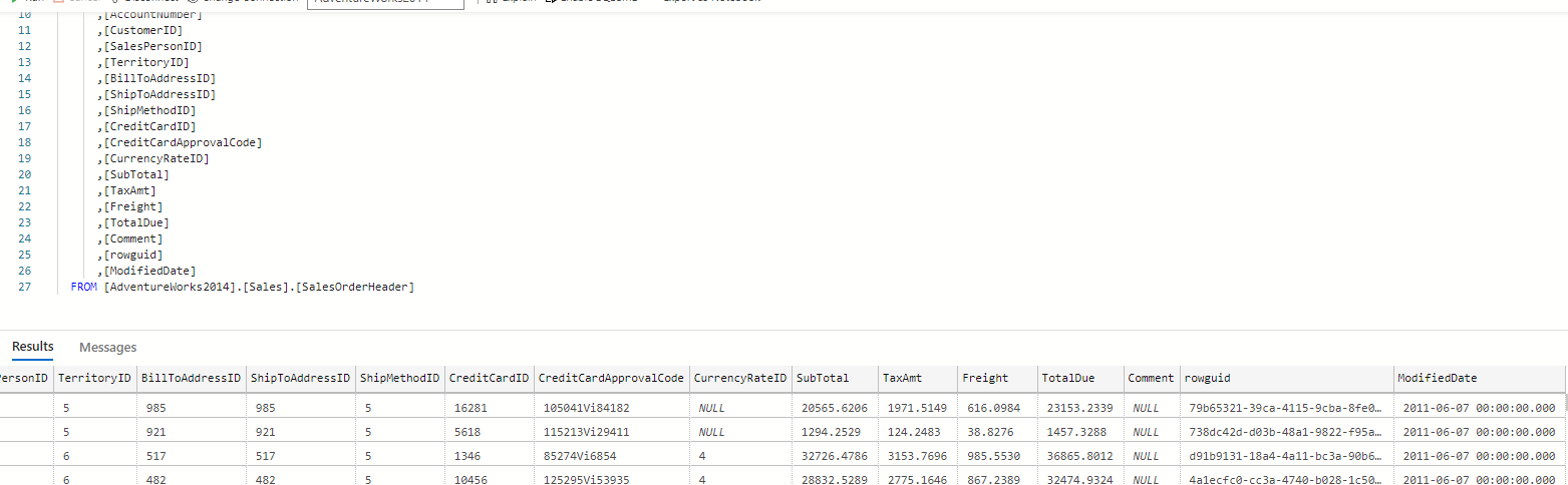 Solved 1) Using tables Sales.Sales Order Header and | Chegg.com