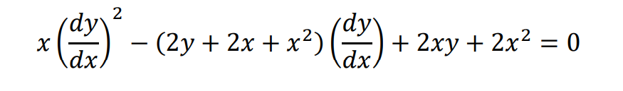 Solved x(dxdy)2−(2y+2x+x2)(dxdy)+2xy+2x2=0 | Chegg.com