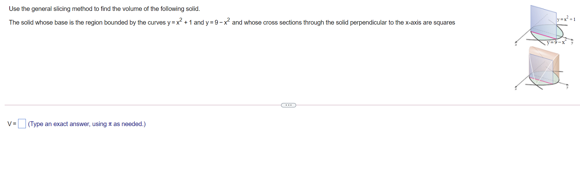 Solved Use the general slicing method to find the volume of | Chegg.com