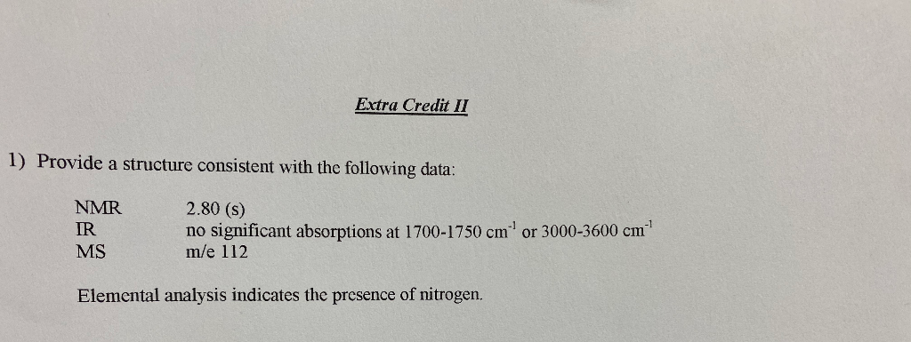 Solved Provide A Structure Consistent With The Following 