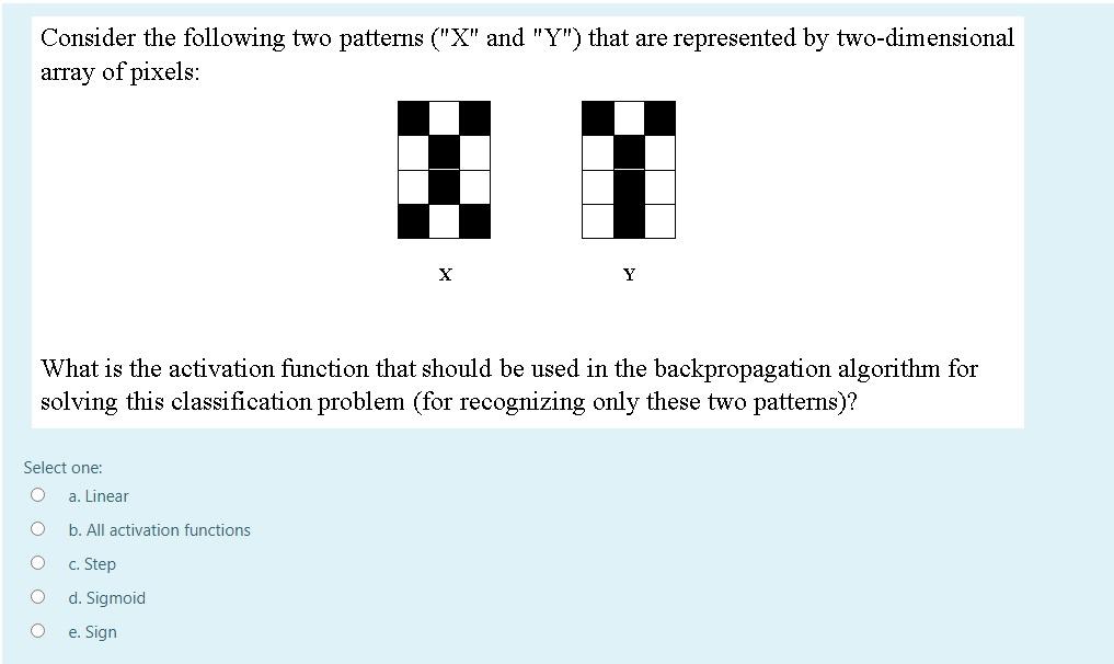 Solved Consider the following two patterns ("X" and "Y") | Chegg.com