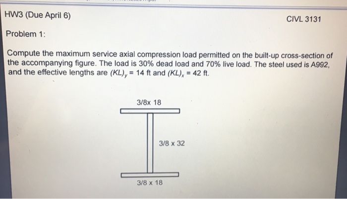 Solved HW3 (Due April 6) CIVL 3131 Problem 1: Compute the | Chegg.com