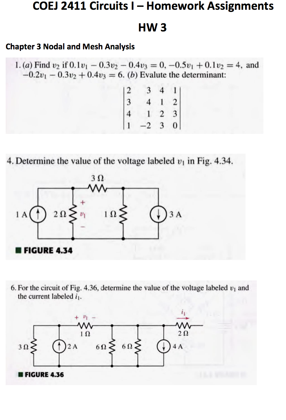 Solved COEJ 2411 Circuits 1 - Homework Assignments HW 3 | Chegg.com
