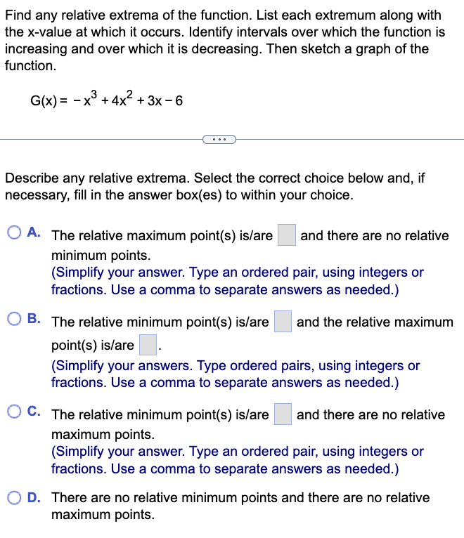 Solved Find any relative extrema of the function. List each | Chegg.com