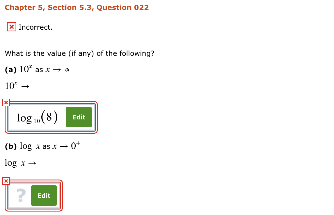 Solved Chapter 5, Section 5.3, Question 022 |XIncorrect What | Chegg.com