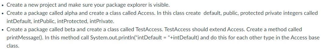 Solved • Create a new project and make sure your package | Chegg.com