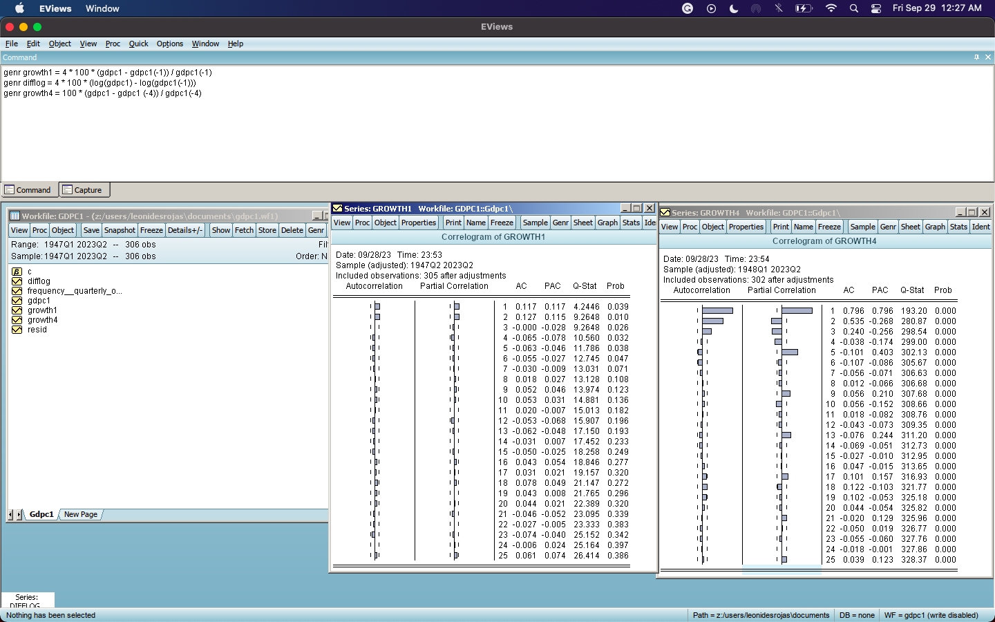 Solved Compare the correlograms for growth1 and growth4. | Chegg.com