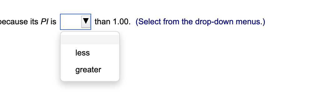 Solved (PI calculation) Calculate the PI given the following | Chegg.com