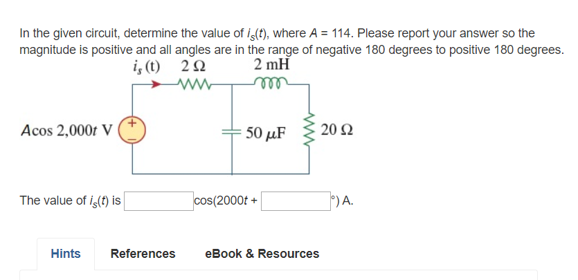 Solved Find vs(t) in the given circuit if the current is | Chegg.com