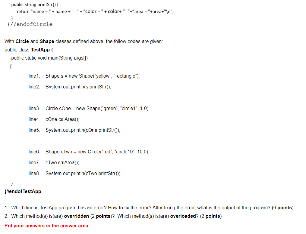 Solved According to the inheritance hierarchy in the | Chegg.com