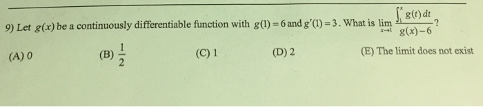 Solved 9) Let g(x) be a continuously differentiable function | Chegg.com
