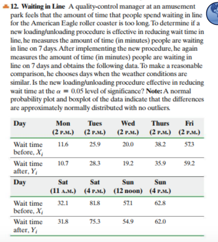 Solved 12. Waiting in Line A quality-control manager at an | Chegg.com