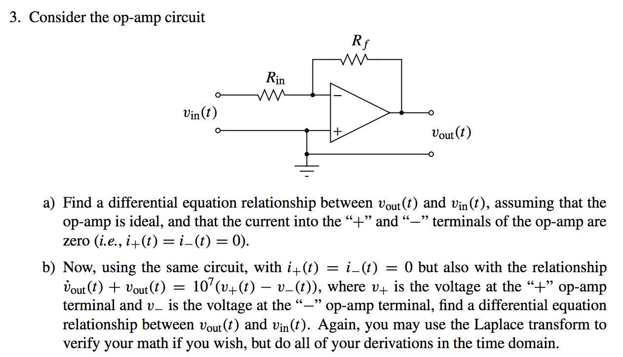 Solved 3. Consider the op-amp circuit a) Find a differential | Chegg.com