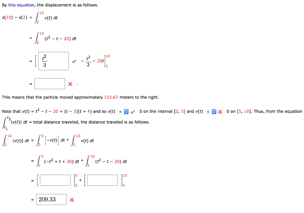 Solved By this equation, the displacement is as follows. | Chegg.com