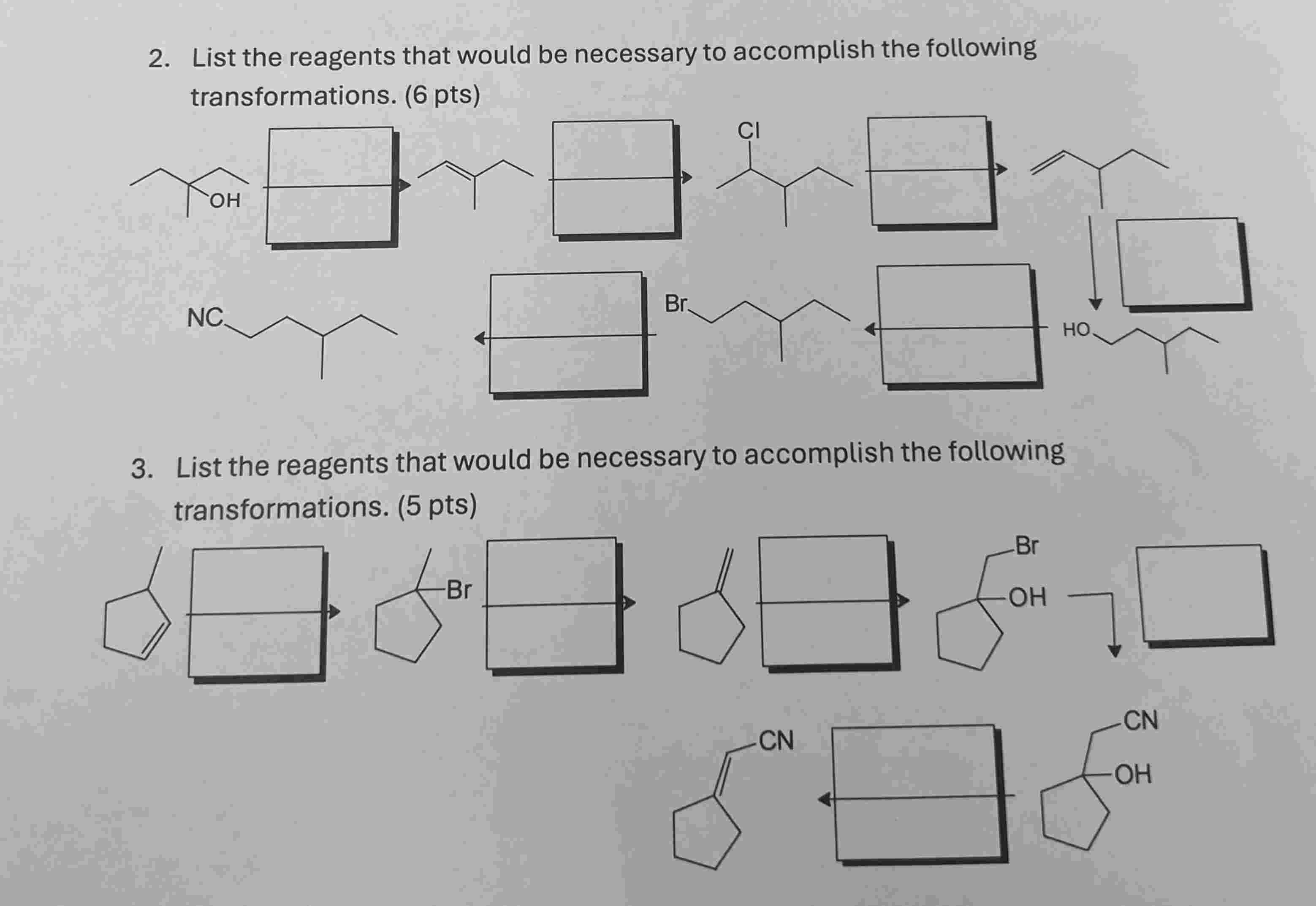 Solved 2. ﻿List the reagents that would be necessary to | Chegg.com