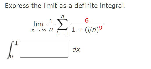 Solved Express the limit as a definite | Chegg.com