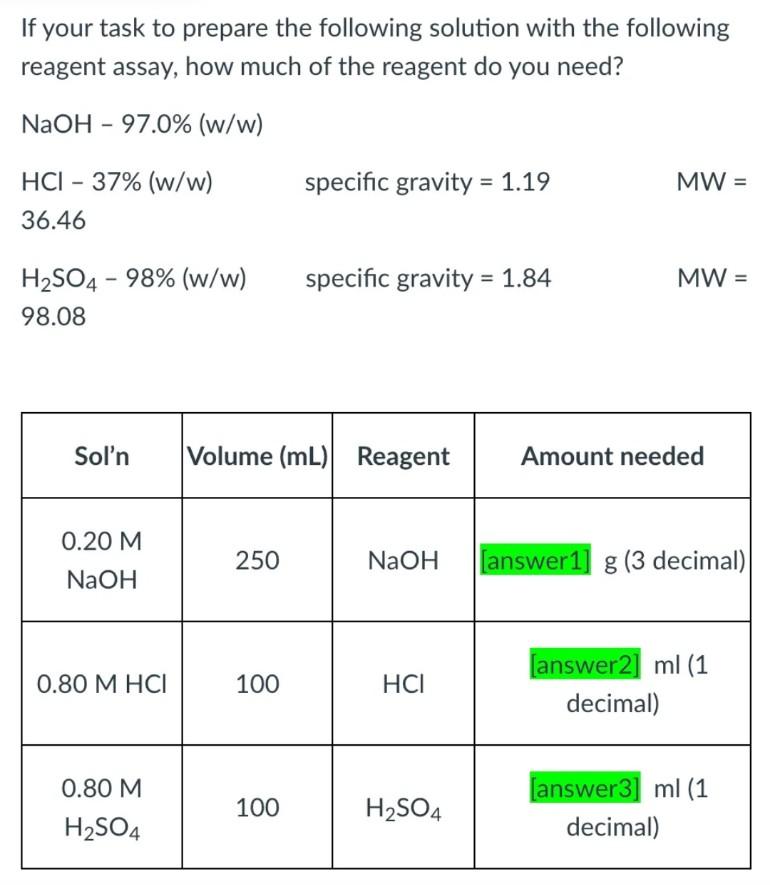 Solved If your task to prepare the following solution with | Chegg.com