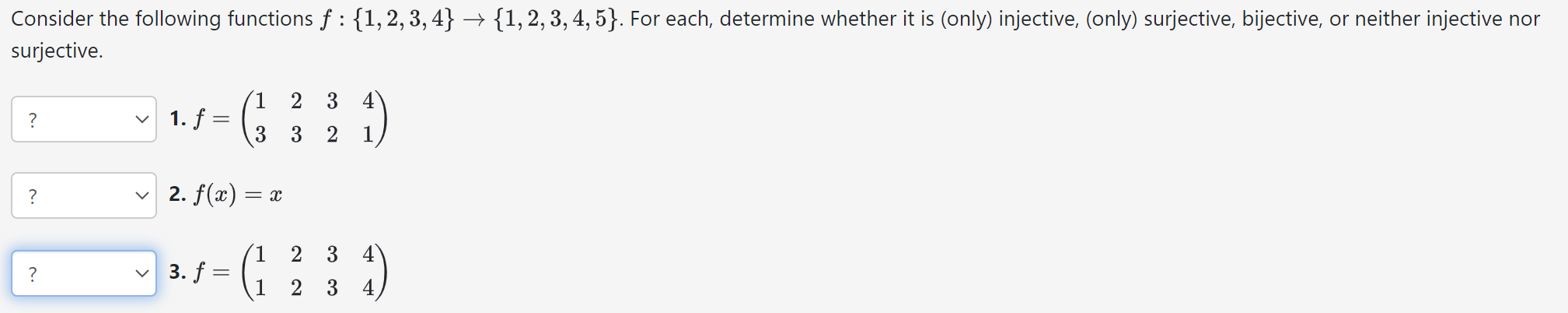 Solved Consider the following functions | Chegg.com