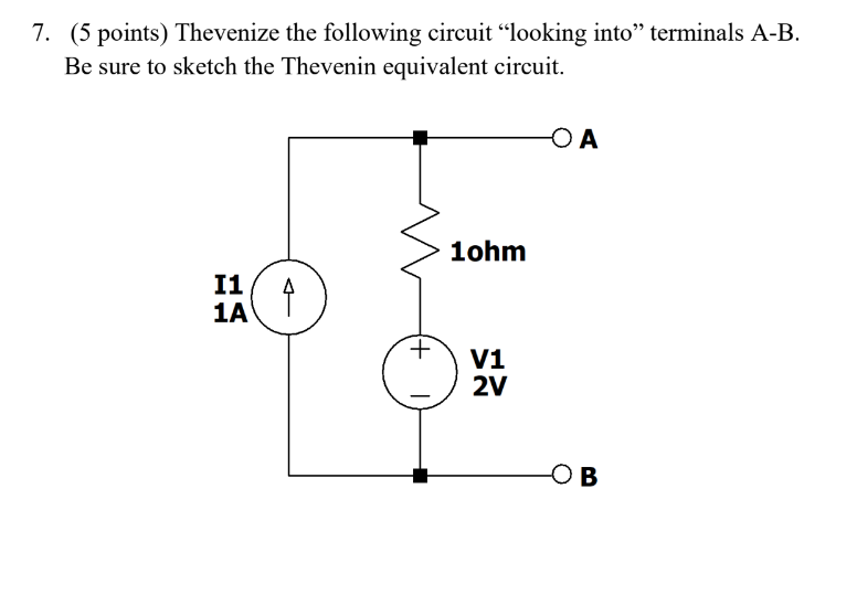 Solved 7. (5 points) Thevenize the following circuit | Chegg.com