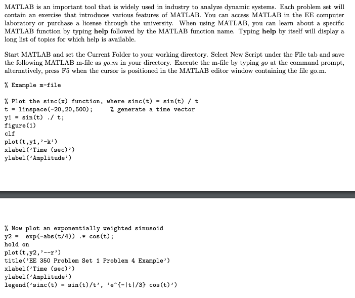 Solved MATLAB is an important tool that is widely used in | Chegg.com