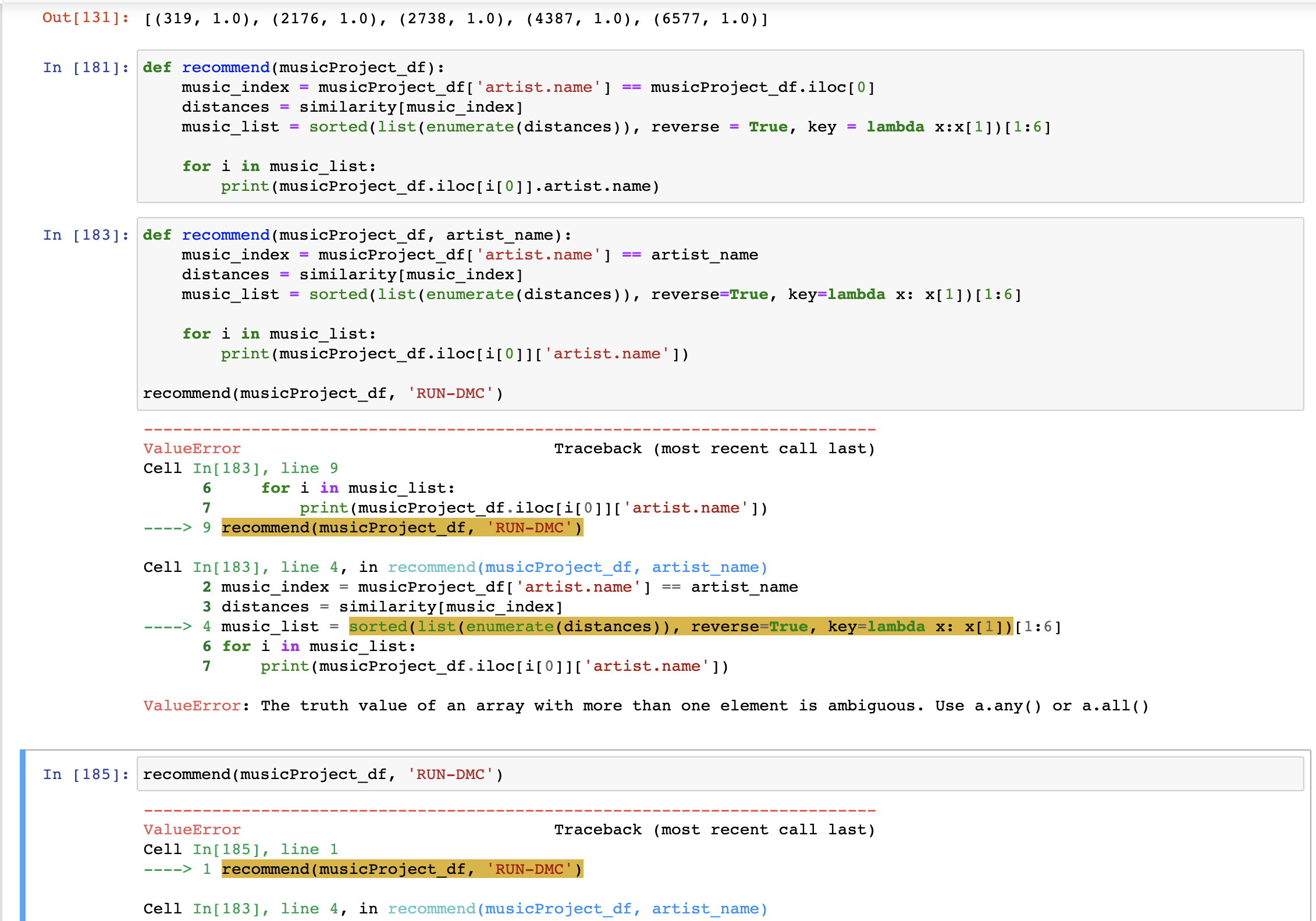 Solved Looking to build a simple music recommender system in | Chegg.com