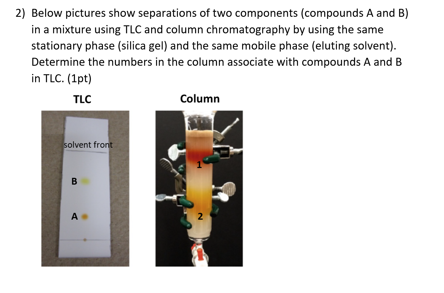 Solved 2) Below pictures show separations of two components | Chegg.com