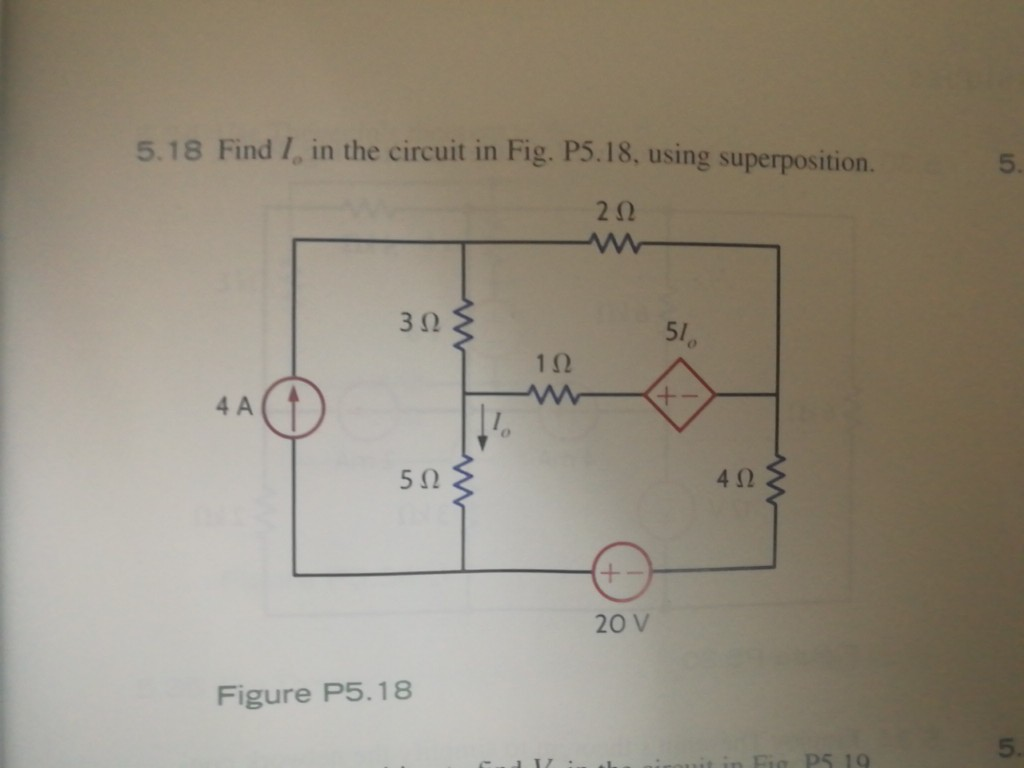 Solved 5.18 Find I, in the circuit in Fig. P5.18, using | Chegg.com