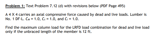 Problem 1: Text Problem 7.12 (d) with revisions below | Chegg.com