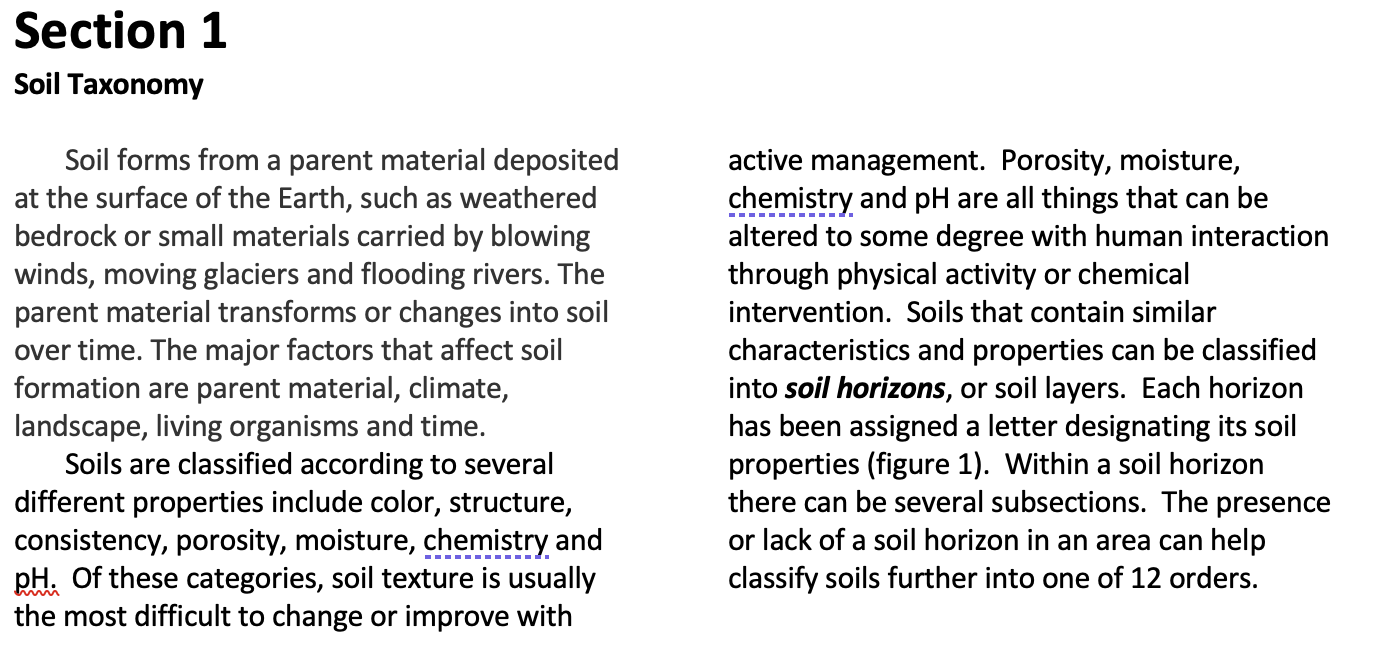 Soil forms from a parent material deposited active | Chegg.com