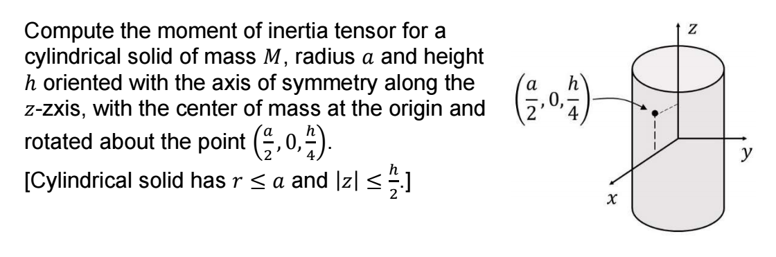Solved Compute the moment of inertia tensor for a | Chegg.com