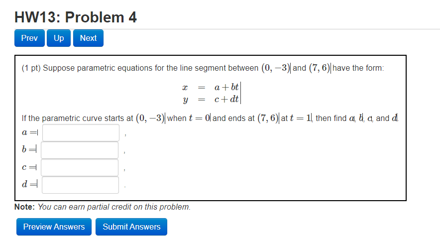 Solved HW13: Problem 4 Prev Up Next (1 pt) Suppose | Chegg.com