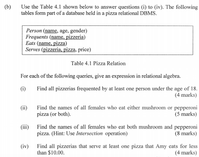 Solved (b) Use the Table 4.1 shown below to answer questions | Chegg.com